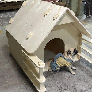 Tool-free Modern Dog House DXF File – Portable Interlocking Dog Kennel ...