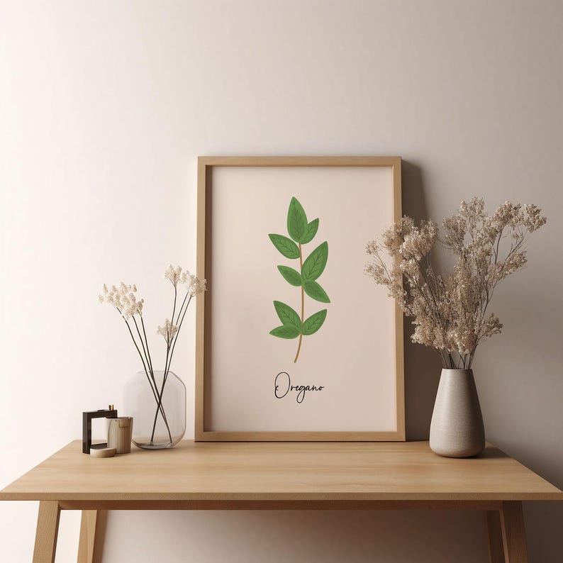 Herbs Wall Art Printable Bundle Set of 6 - Botanical Print, Kitchen ...