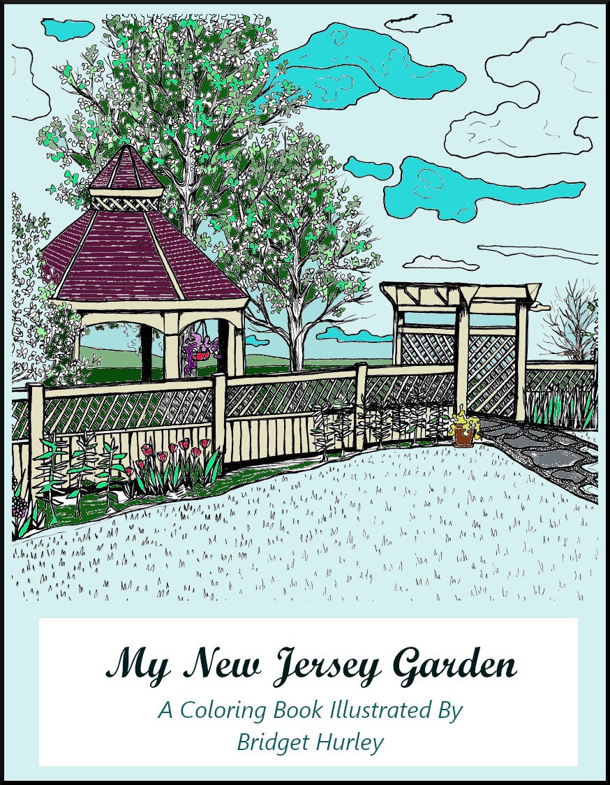 Digital Download Coloring Book,my New Jersey Garden Coloring Book,adult ...