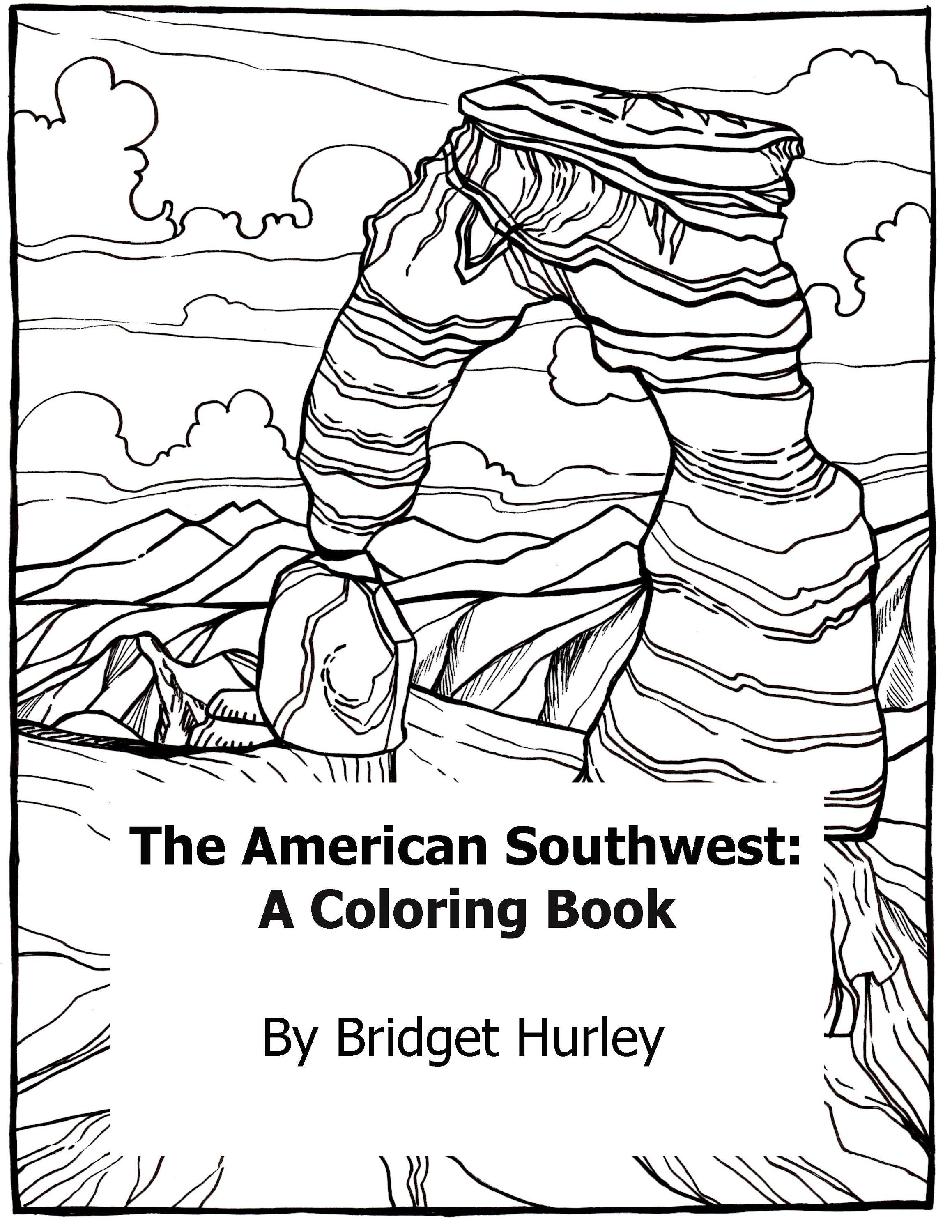 Digital Download Coloring Book, the American Southwest, Adult Coloring ...
