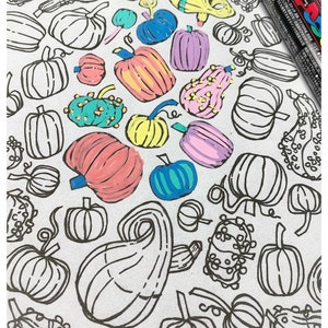 Pumpkins & Gourds Printable Coloring Page, Adult Coloring Page, Fall ...