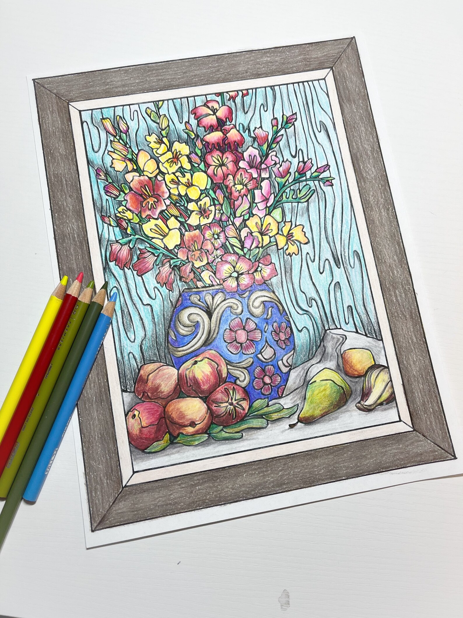 Renoir Still Life Printable Coloring Page, Adult Coloring Page, Classic ...
