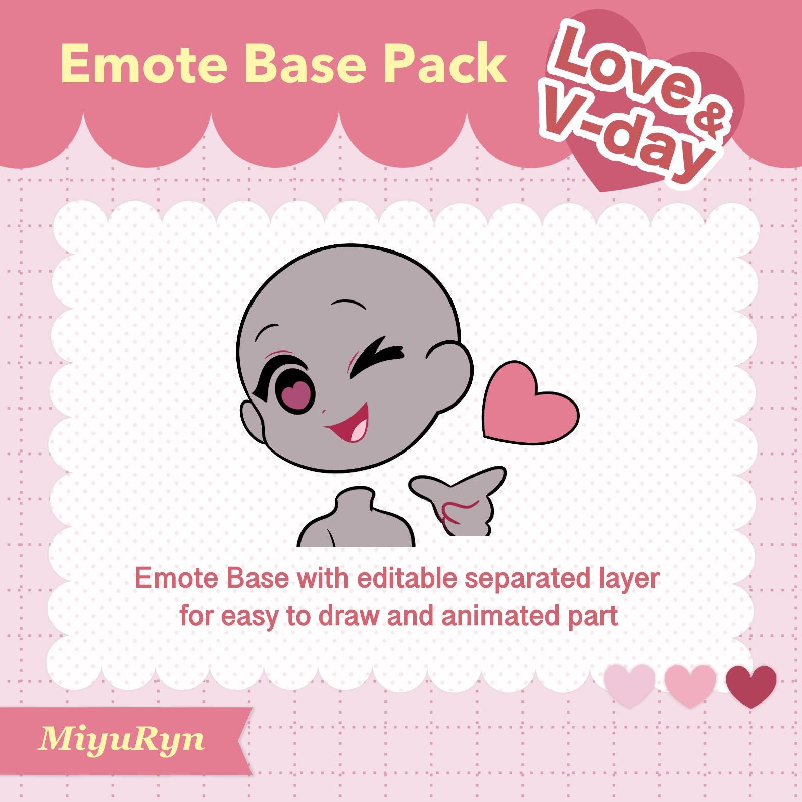 Valentine's Day Emote Base Pack: DIY Twitch/discord Emotes (PSD) - Etsy