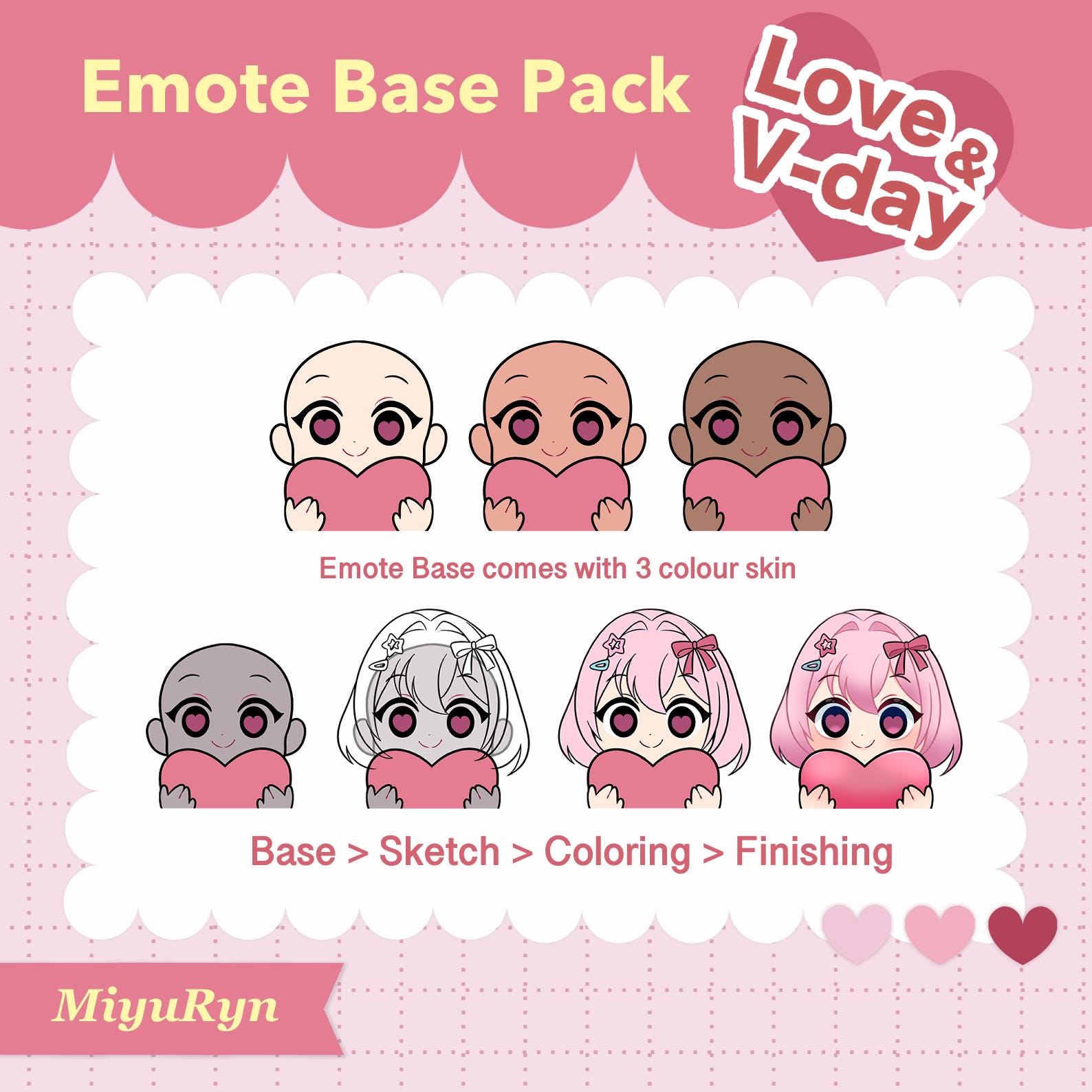 Valentine's Day Emote Base Pack: DIY Twitch/discord Emotes (PSD) - Etsy
