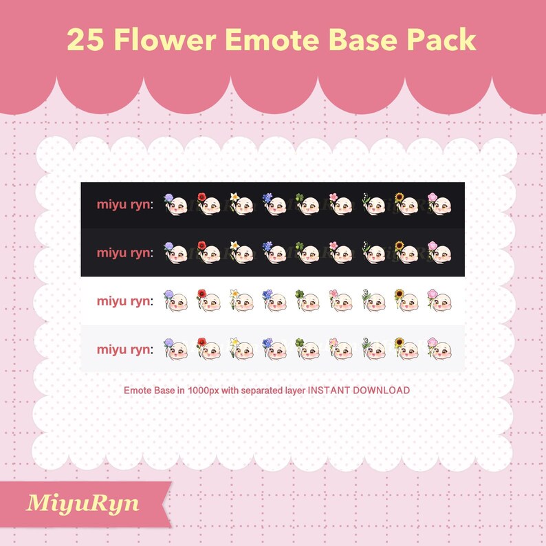 Flower Emote Base: 25 Spring Bloom Designs (PSD) - Etsy