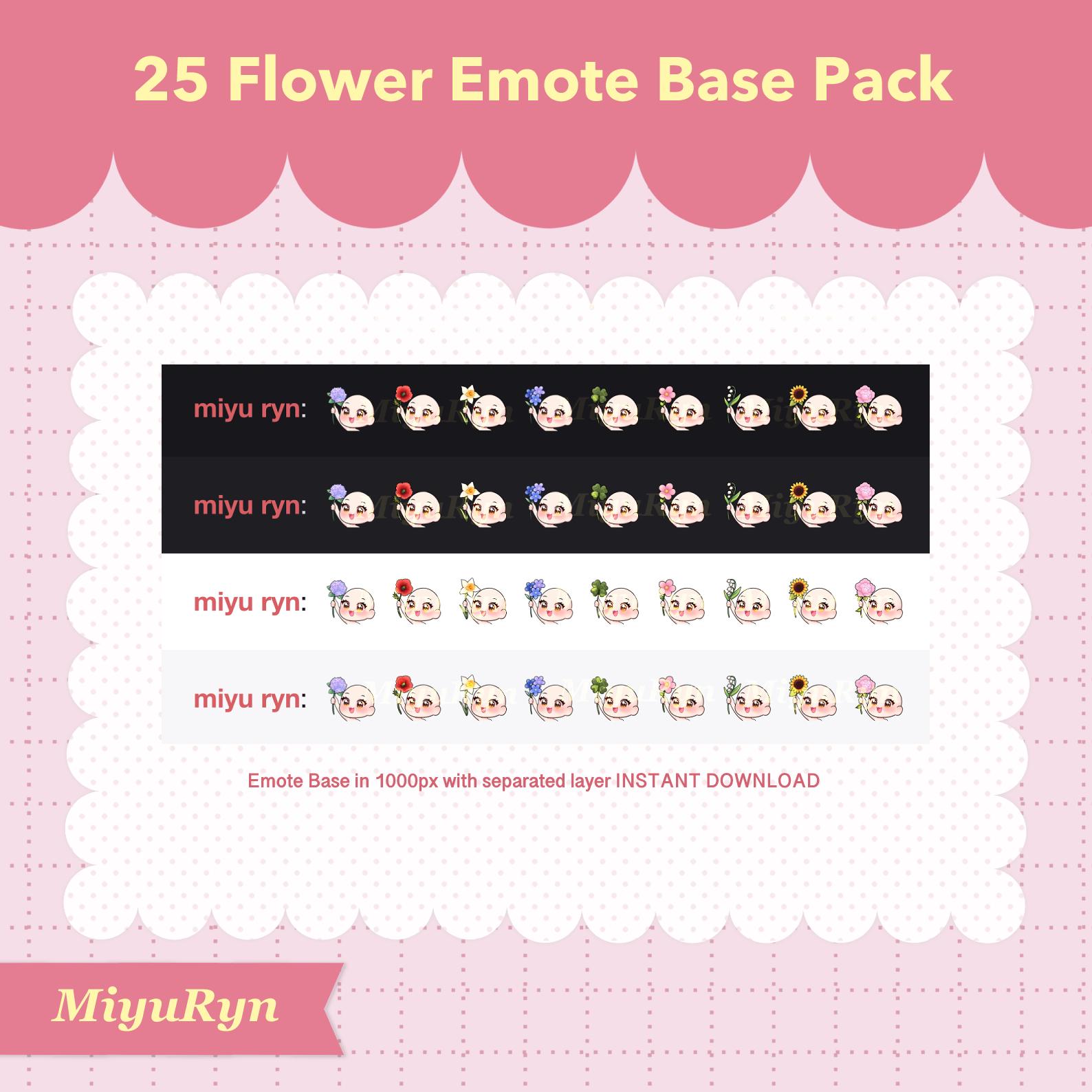 Flower Emote Base: 25 Spring Bloom Designs (PSD) - Etsy
