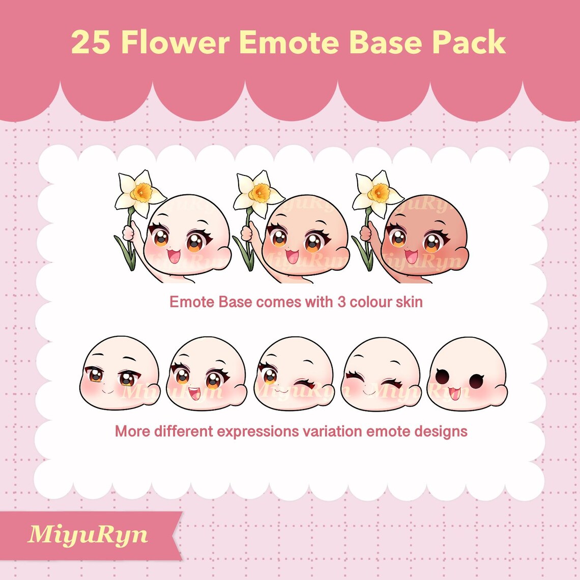 Flower Emote Base: 25 Spring Bloom Designs (PSD) - Etsy