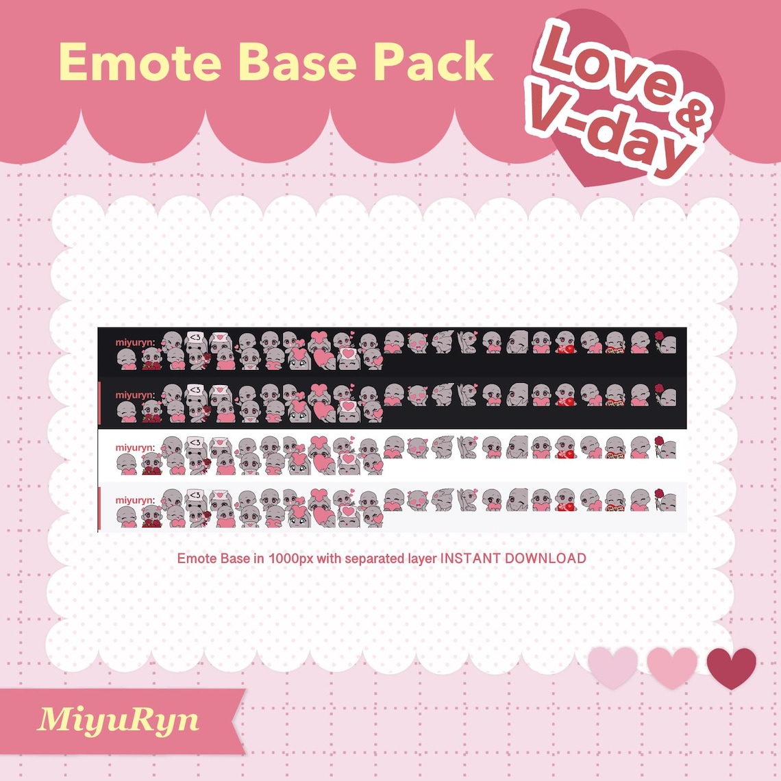Valentine's Day Emote Base Pack: DIY Twitch/discord Emotes (PSD) - Etsy