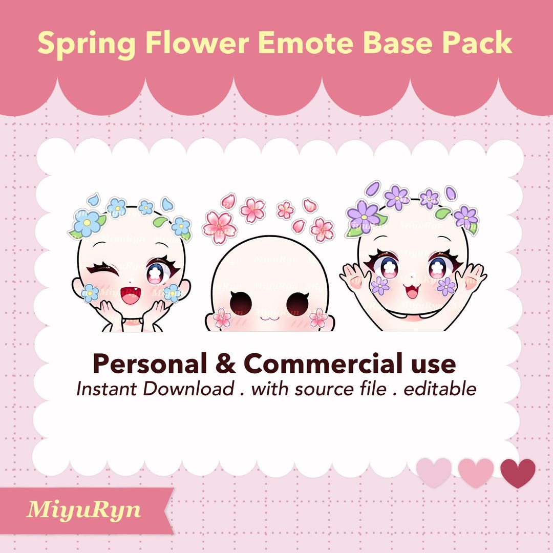 3 Spring Bloom Flower Emote Base | DIY Make Your Own Emote | Emote ...