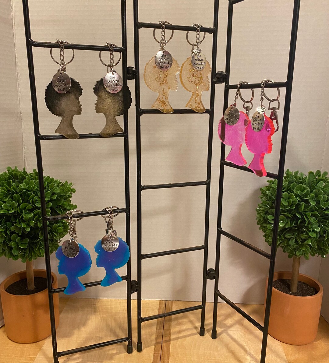 Afro Lady Keychain - Etsy