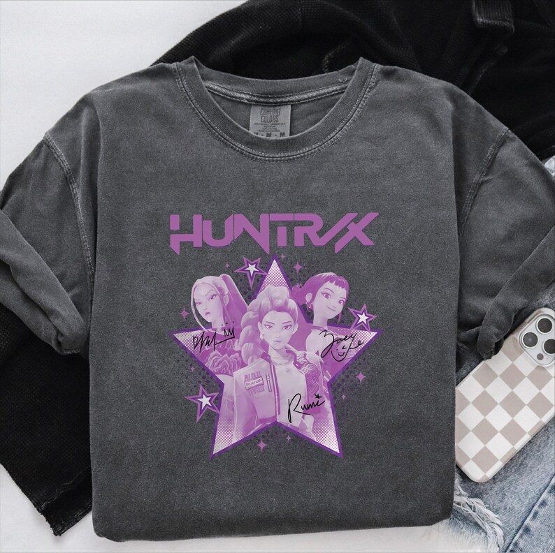 Huntrix Girl Kpop Demon Hunters Kid Shirt, Comfort Colors Youth Anime ...