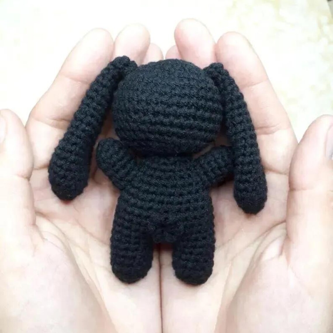 PDF Crochet Pattern Goth Bunny Plush, Creepy Bunny, Crochet Bunny ...