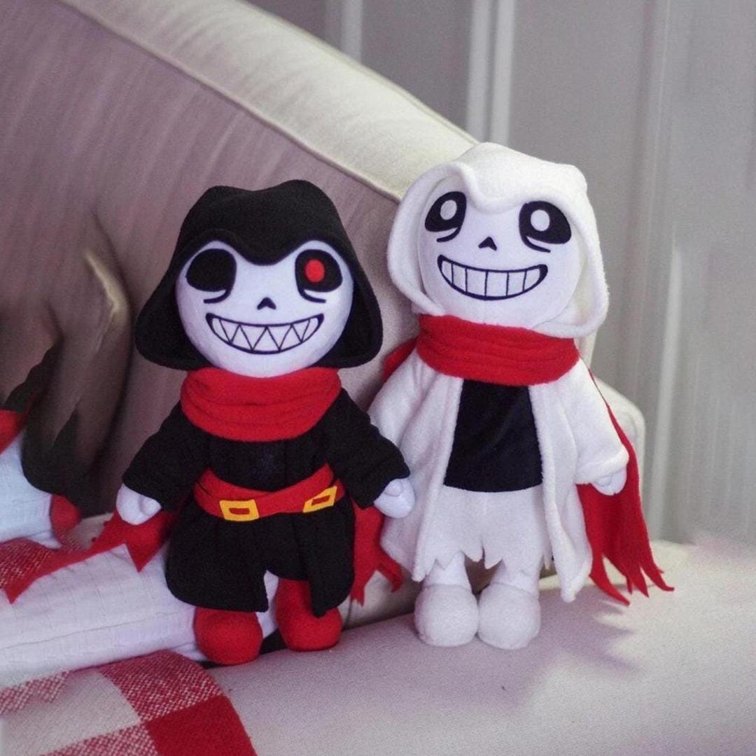 Goth Undertale Sans Plush, Gamer Boyfriend Gift, Kawaii Plushie ...