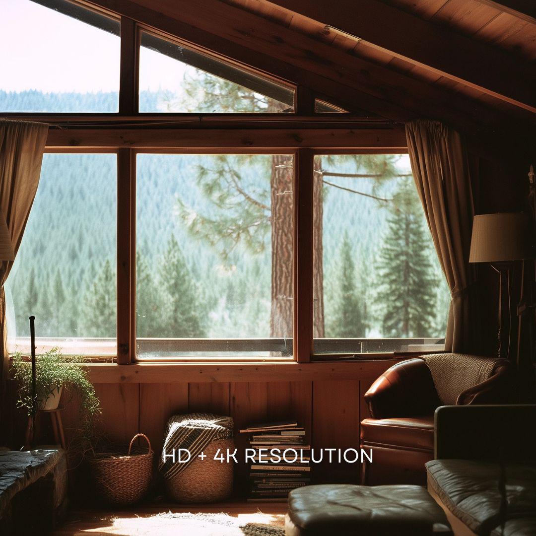 Cozy Cabin Virtual Background, 6 Zoom Virtual Backgrounds, Backdrop ...