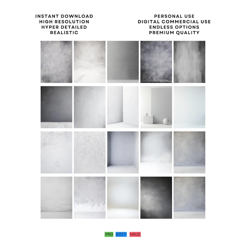 20 Minimal Grey Textures, Neutral Grey, Gray Portrait Studio Backdrop ...