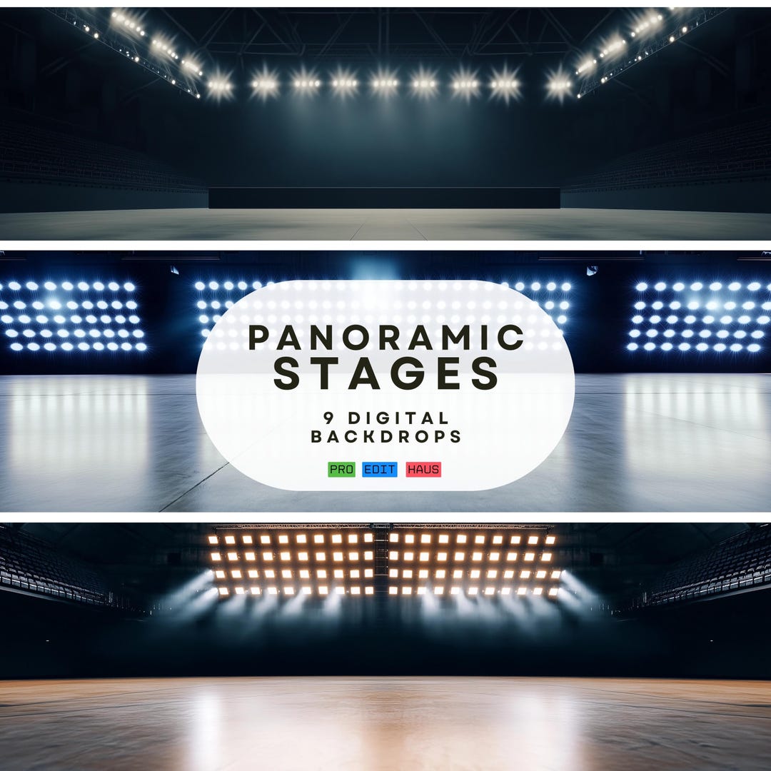 9 Panoramic Stage Digital Backdrops, Stadium, Ballet, Dance, Sports ...