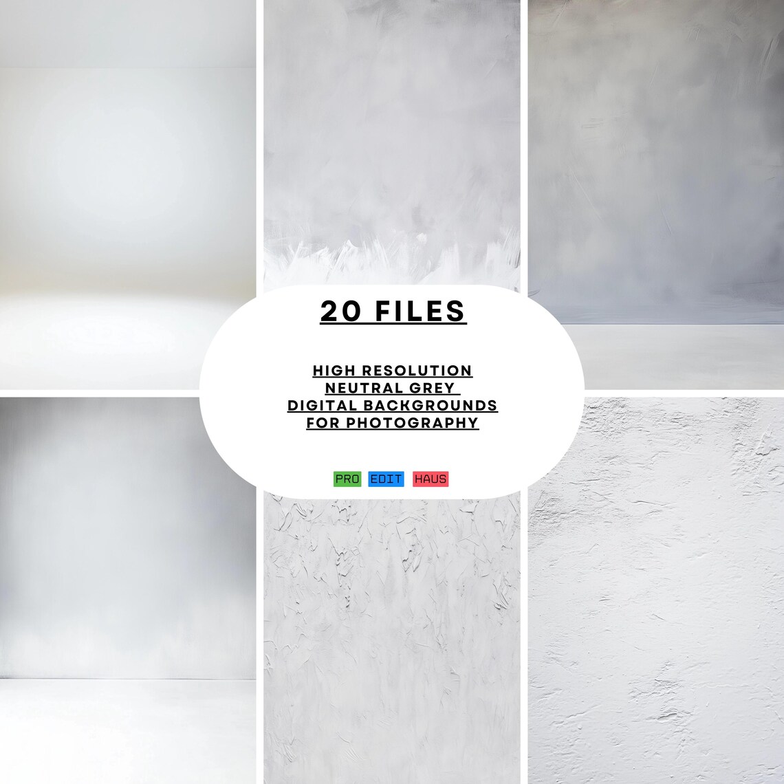 20 Minimal Grey Textures, Neutral Grey, Gray Portrait Studio Backdrop ...