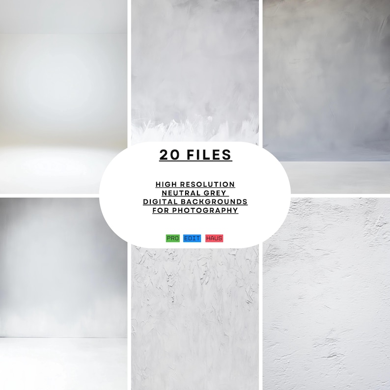 20 Minimal Grey Textures, Neutral Grey, Gray Portrait Studio Backdrop ...