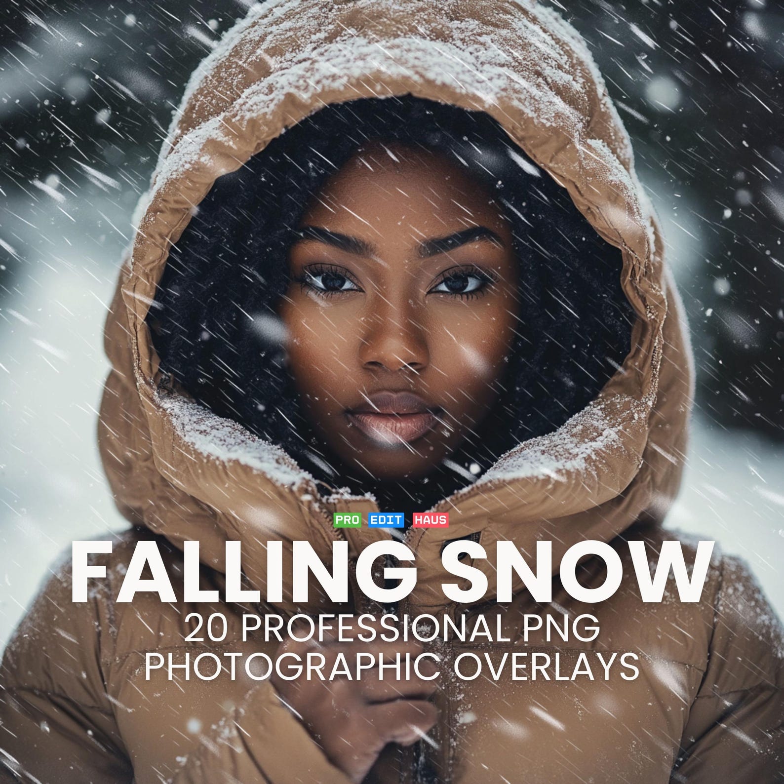 20 Falling Snow Overlays, Realistic Falling Snow, Fast Rain, Photoshop ...