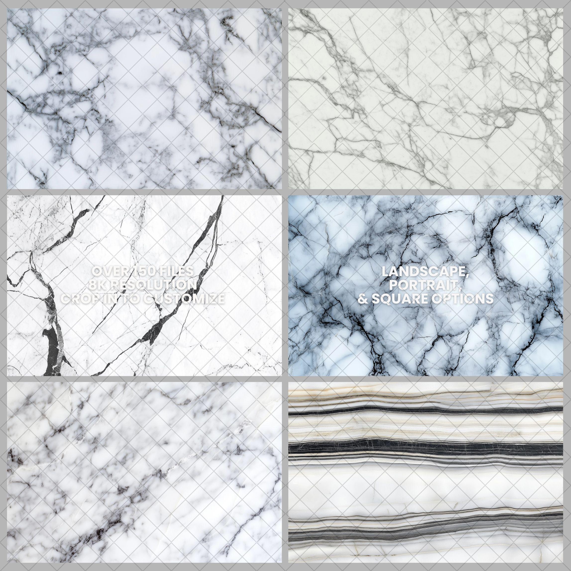 Marble Texture Digital Paper - Seamless White Stone Background ...