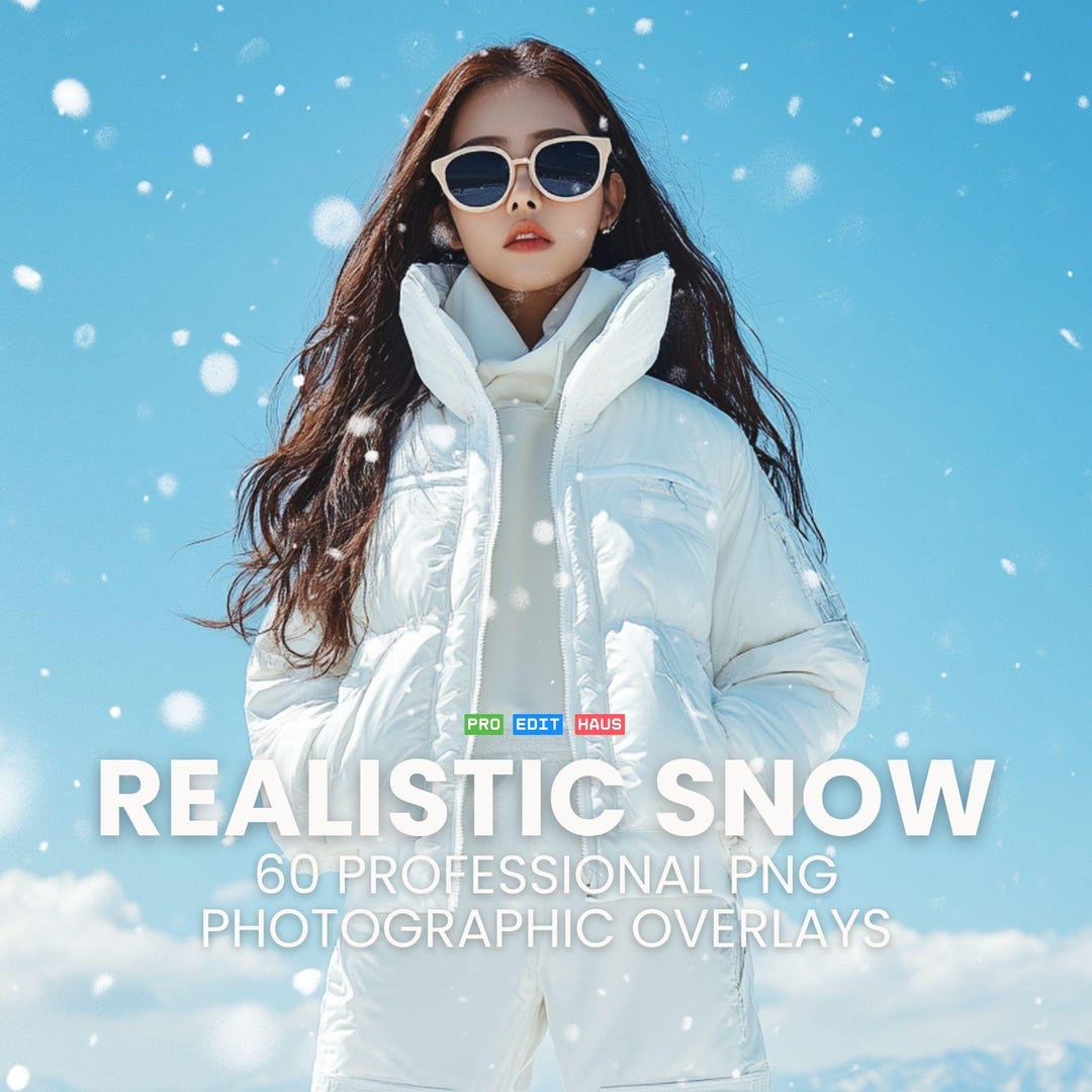 60 Realistic Snow Overlays, Realistic Falling Snow, Photoshop Overlays ...
