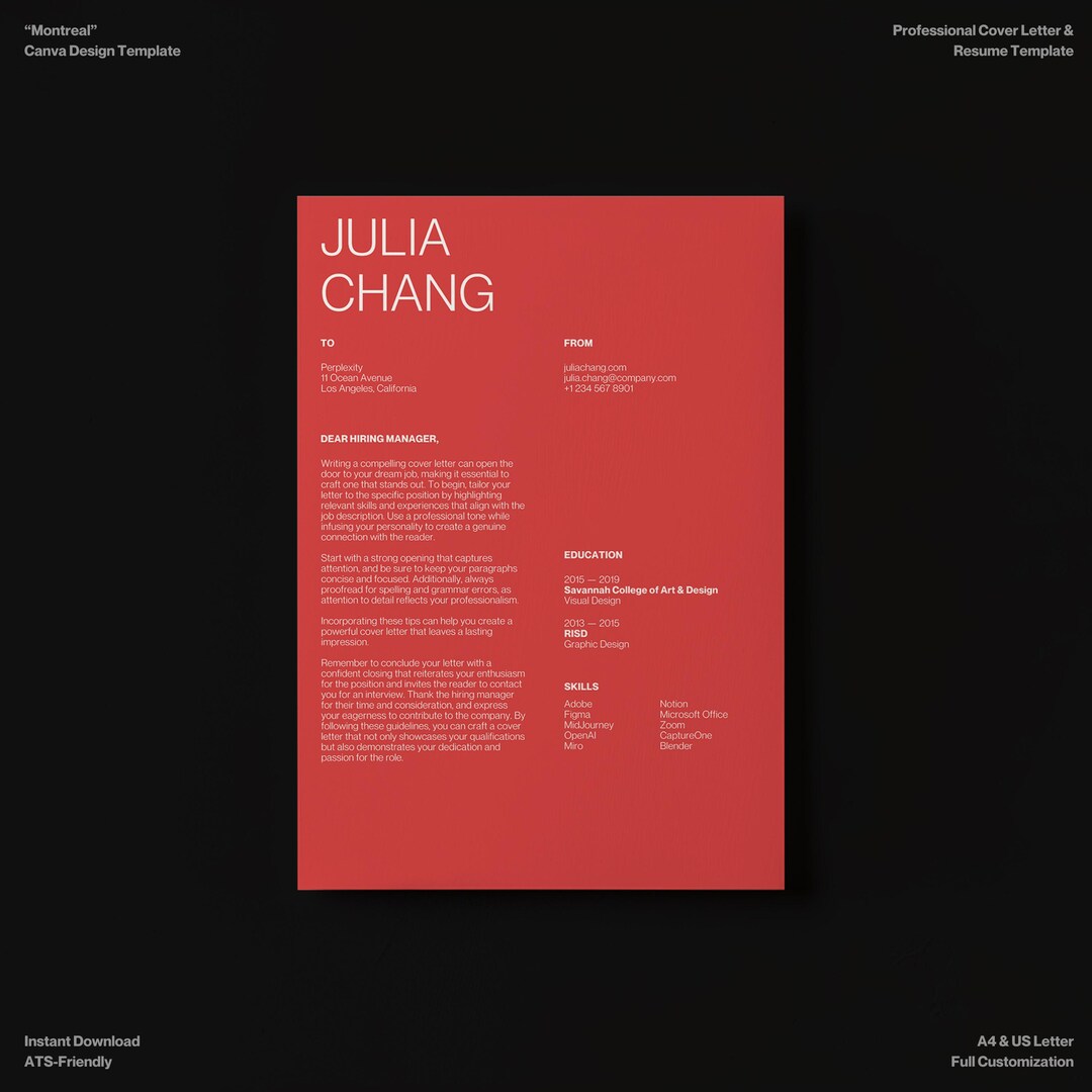 Minimalist Resume Template, Clean Minimalist Resume Template Simple ...