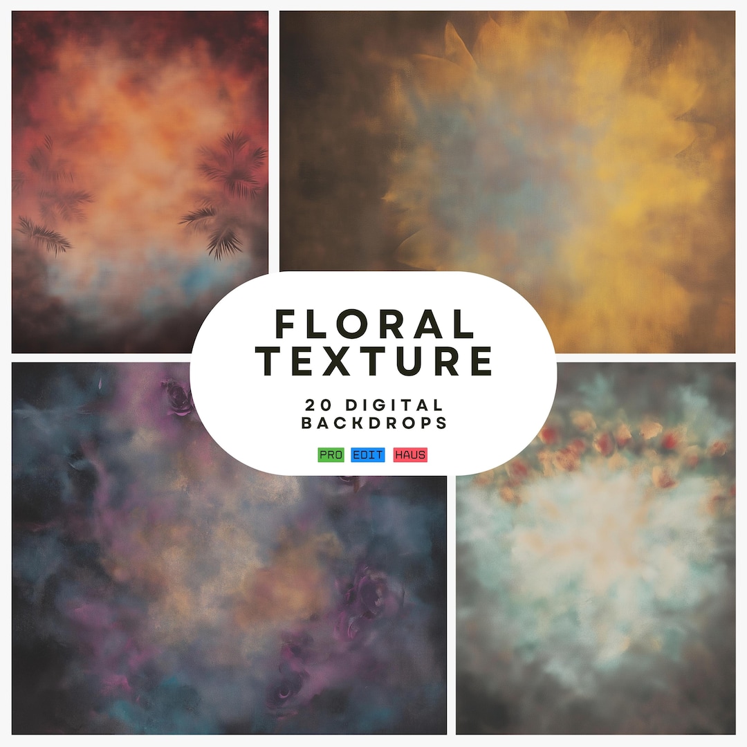 40 FLORAL TEXTURES Backdrops Soft Overlays Digital Floral Overlays ...