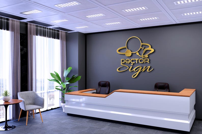 Custom Office Sign, Custom Reception Sign, Custom Lazer Cut Logo, 3D ...