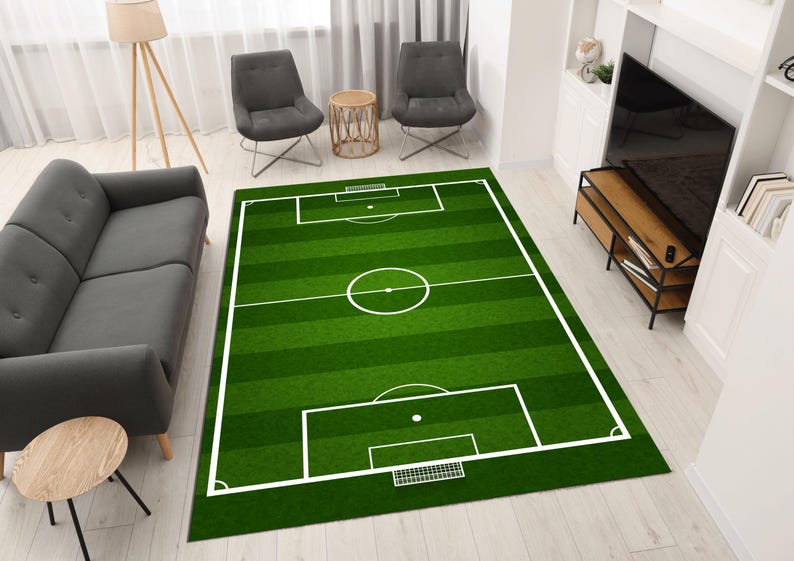 Football Field Rug, Football Field Printed Area Rug, Washable Football ...