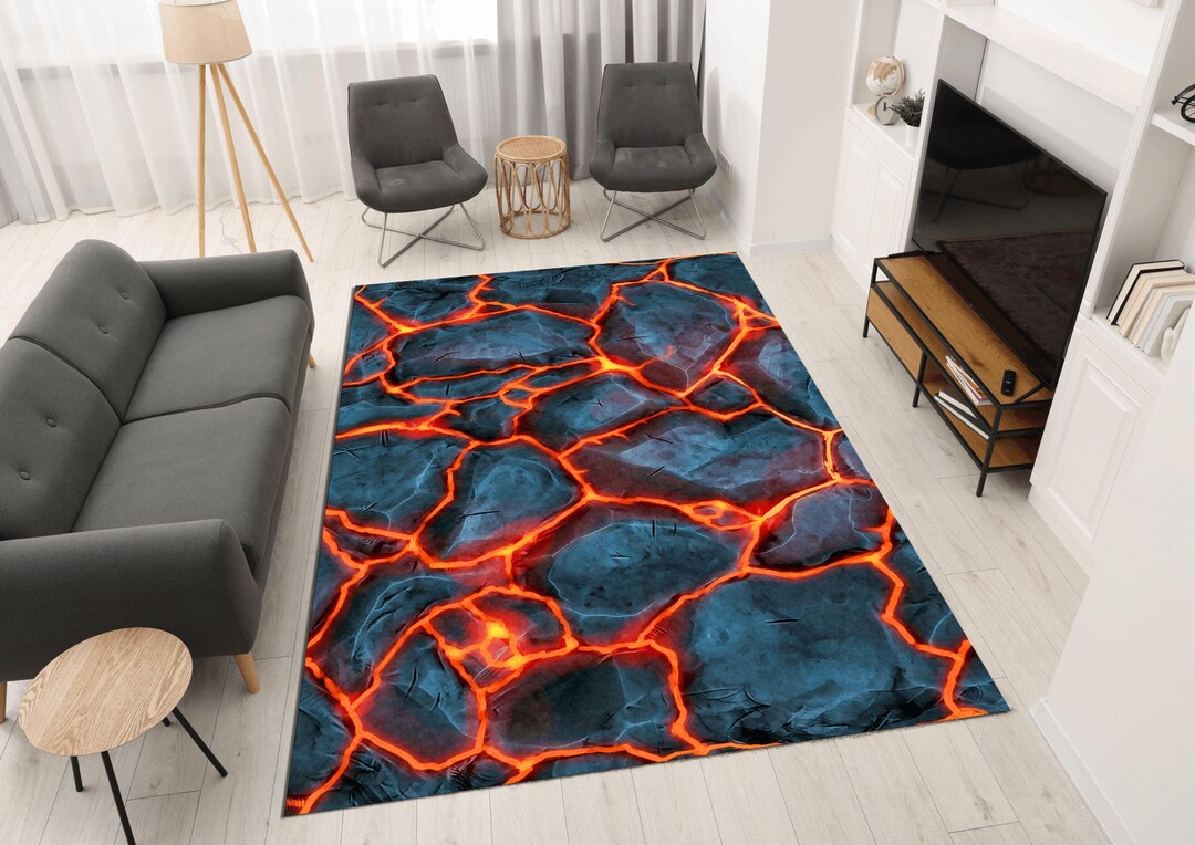 3D Lava Rug: Geology Themed Volcano Decor - Etsy