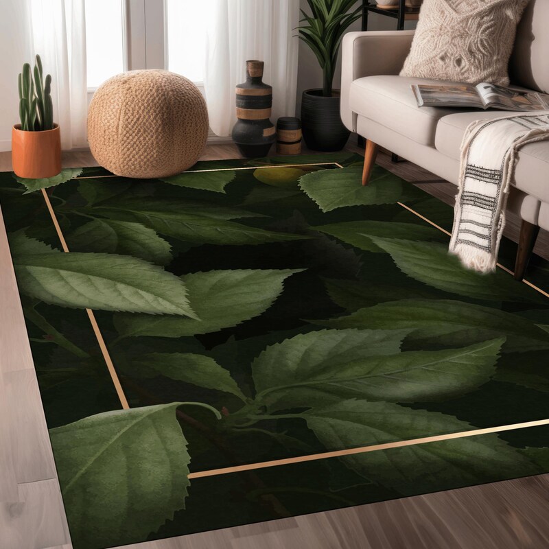 Dark Green Rug - Etsy