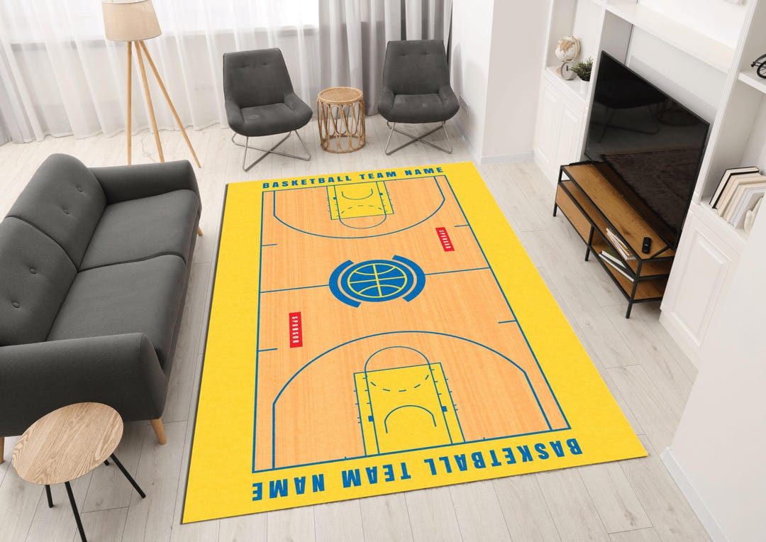 Custom Basketball Court Rug: Sports Fan Gift, Non-slip Area Rug - Etsy