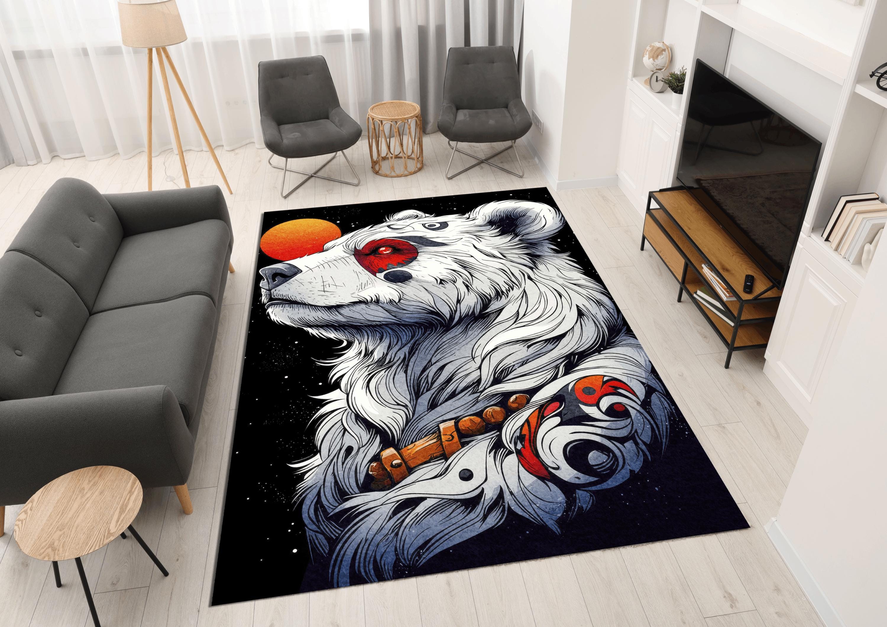 Arctic Themed Carpet, Polar Bear Rug, Children's Room Decorations ...