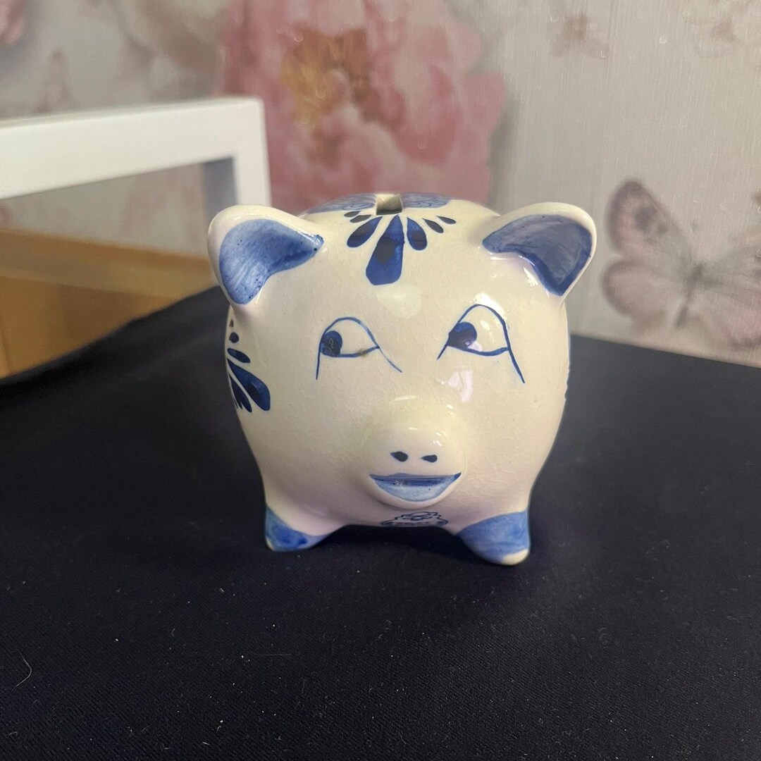 Delft Ware Piggy Bank - Etsy