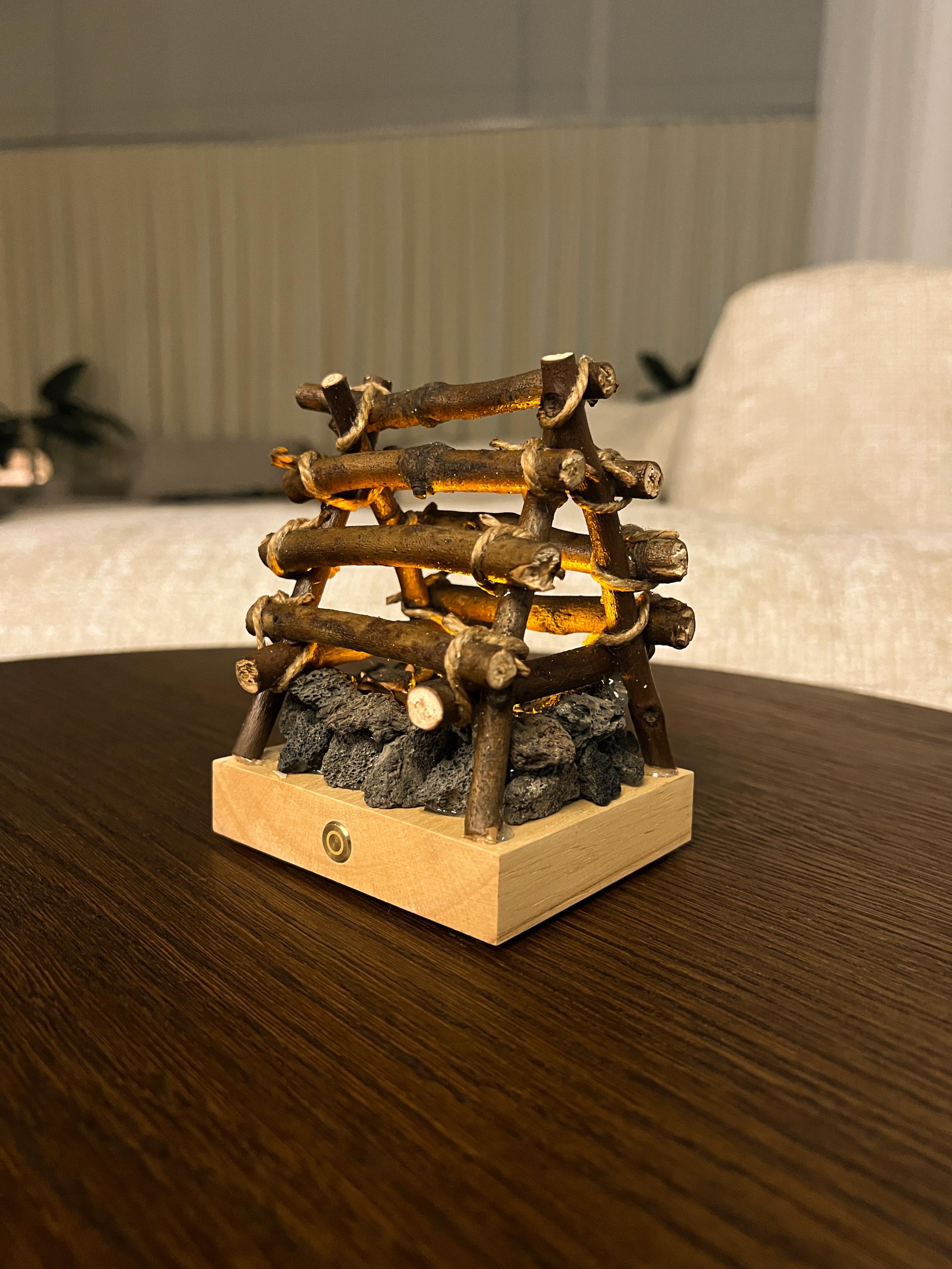 LED Campfire Night Light, Scented Wood Log Lamp With Touch Sensor ...