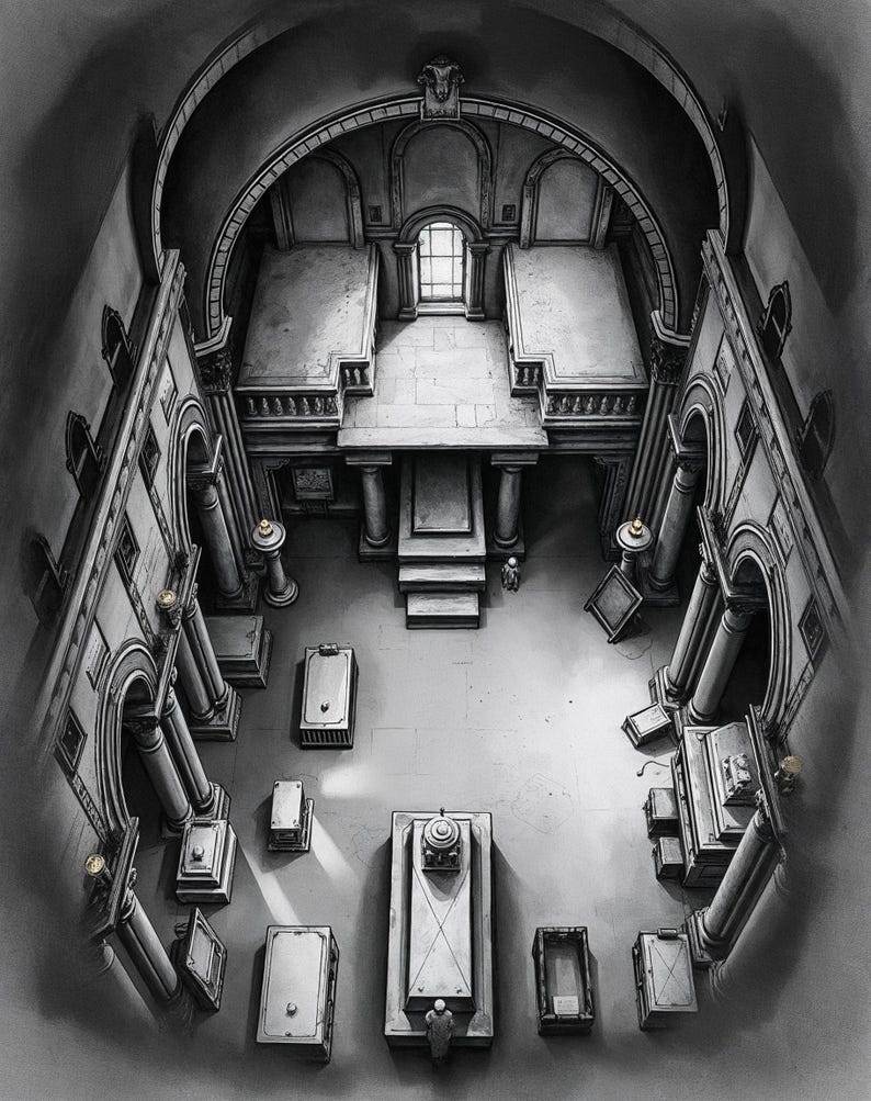10 Battlemaps of Ancient Crypts in Old-school Style. Pathfinder, Dnd, D ...