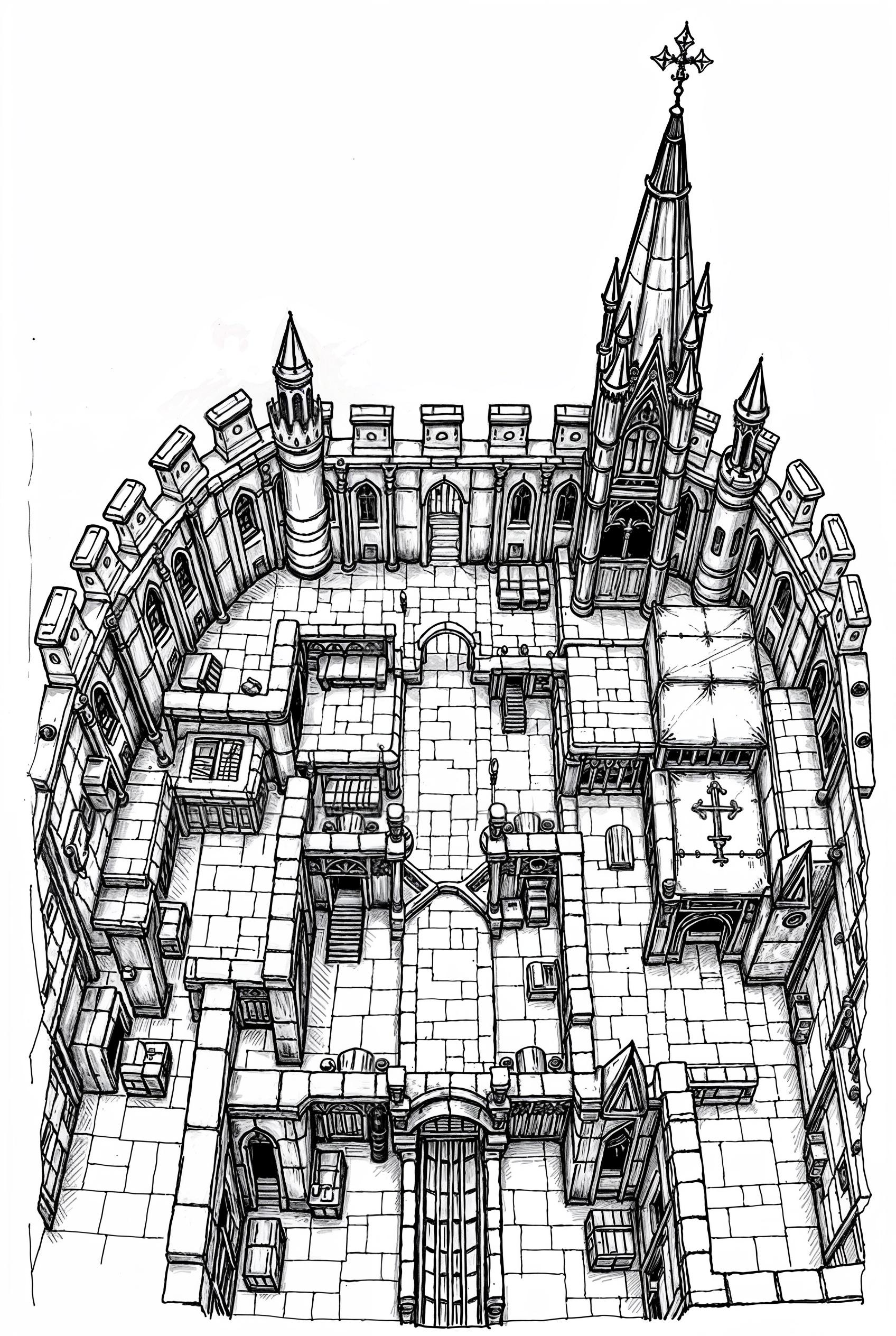 15 Battlemaps of Medieval Castles in a Classic Handdrawn Style ...