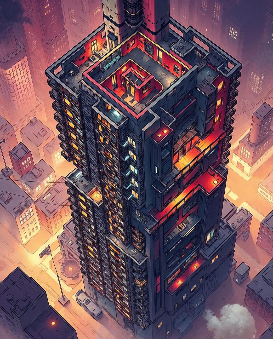 10 Battlemaps of Cyberpunk Rooftops. Starfinder, Cyberpunk 2020, RED ...