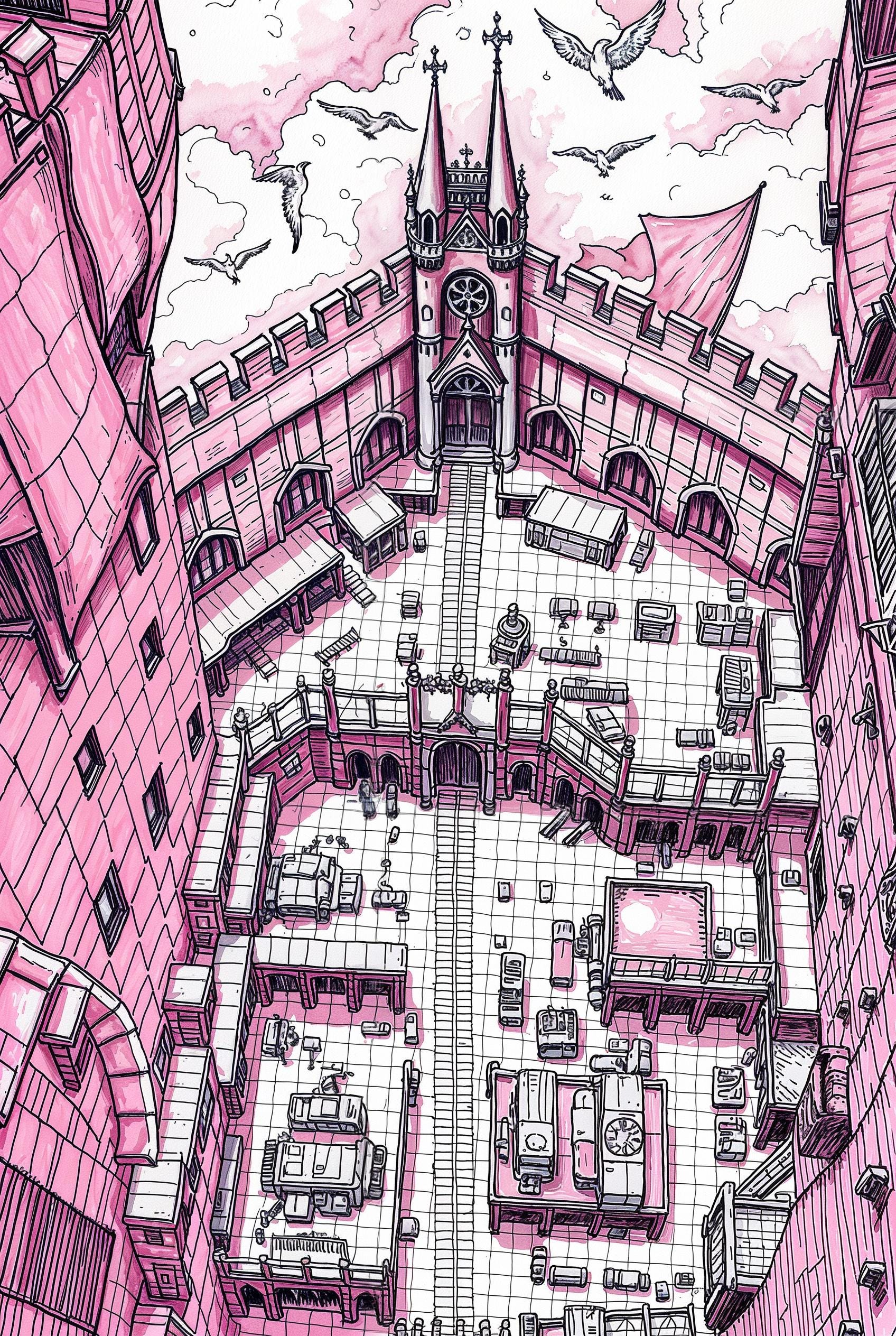 15 Battlemaps of Medieval Castles in a Classic Handdrawn Style ...