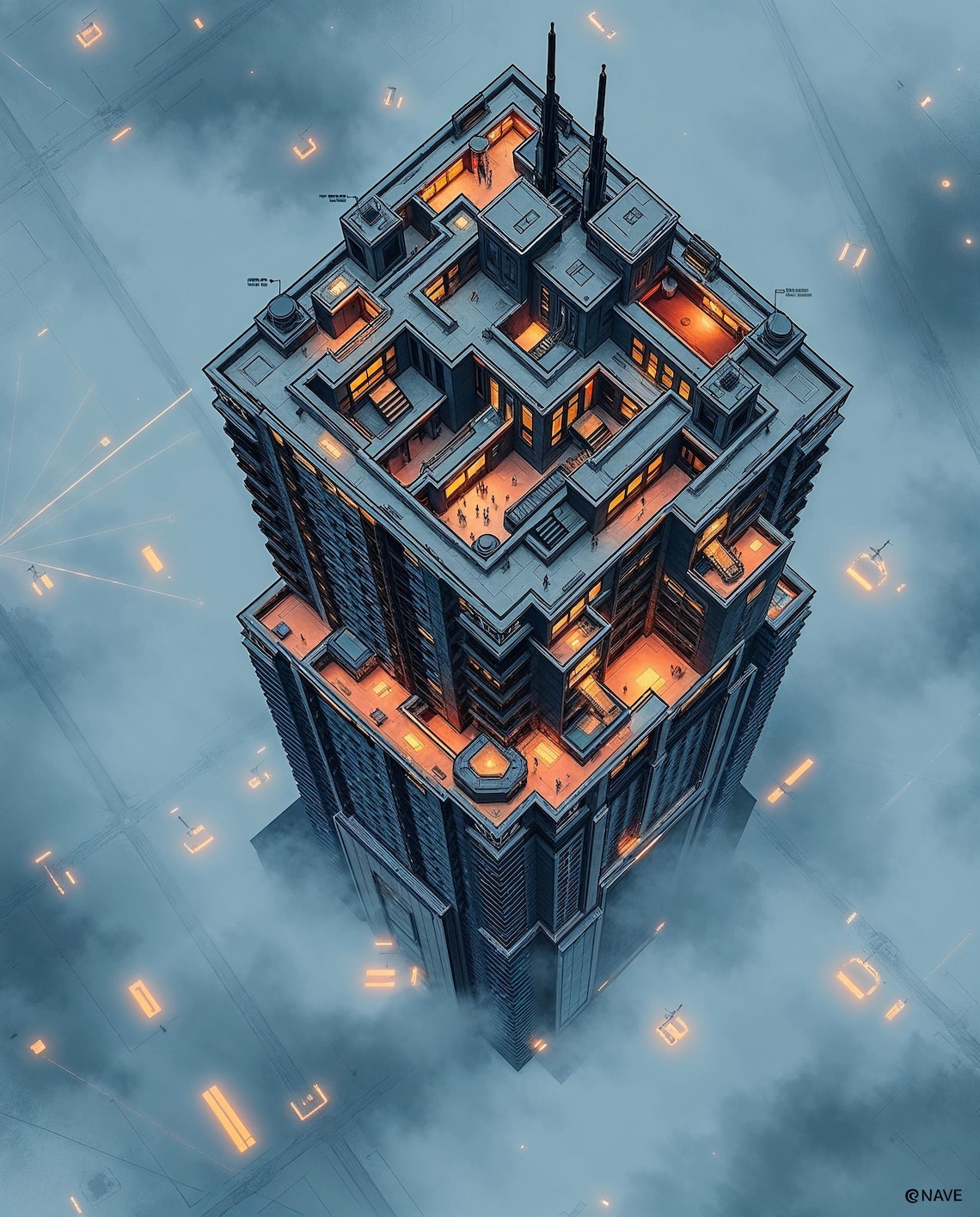 10 Battlemaps of Cyberpunk Rooftops. Starfinder, Cyberpunk 2020, RED ...