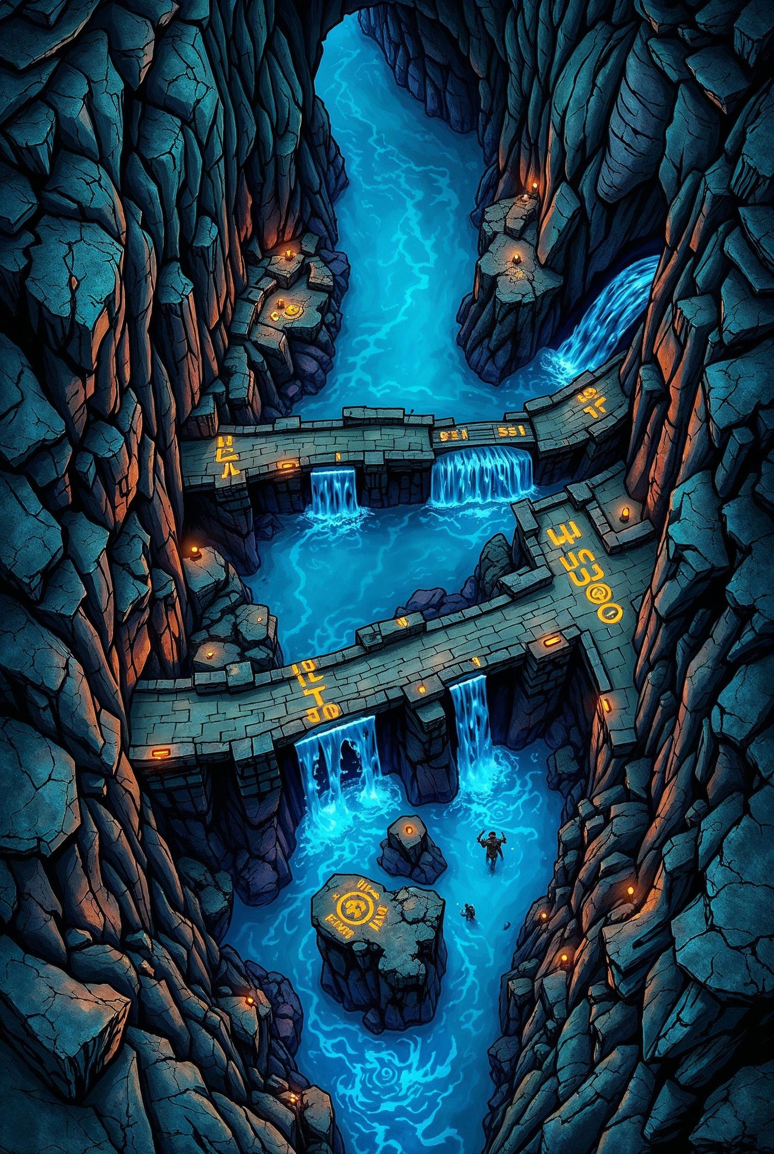 10 Battlemaps of Mountain Rivers in a Classic Pastel Style. Pathfinder ...