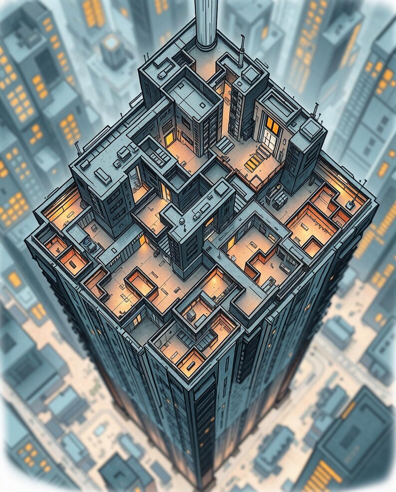 10 Battlemaps of Cyberpunk Rooftops. Starfinder, Cyberpunk 2020, RED ...