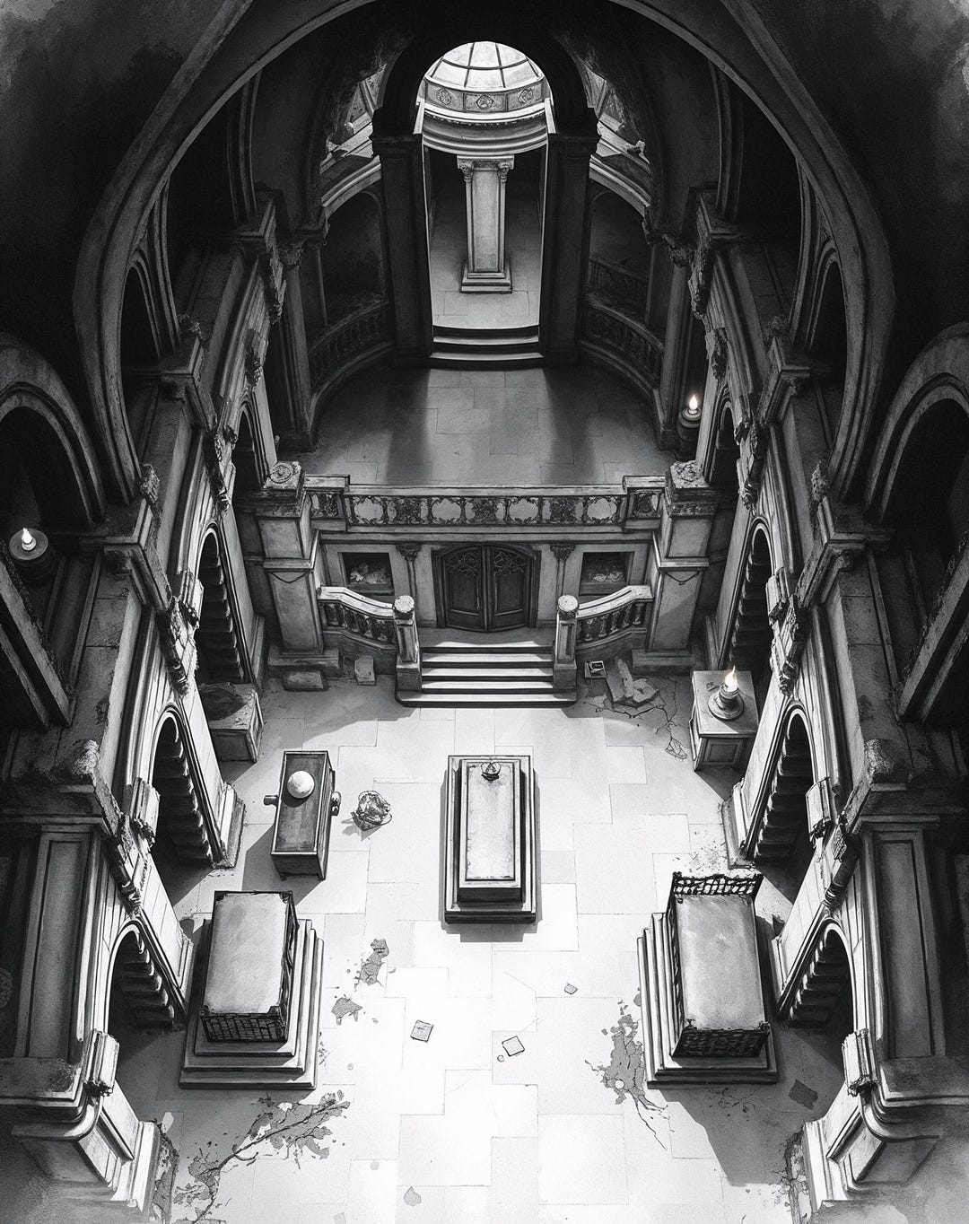 10 Battlemaps of Ancient Crypts in Old-school Style. Pathfinder, Dnd, D ...