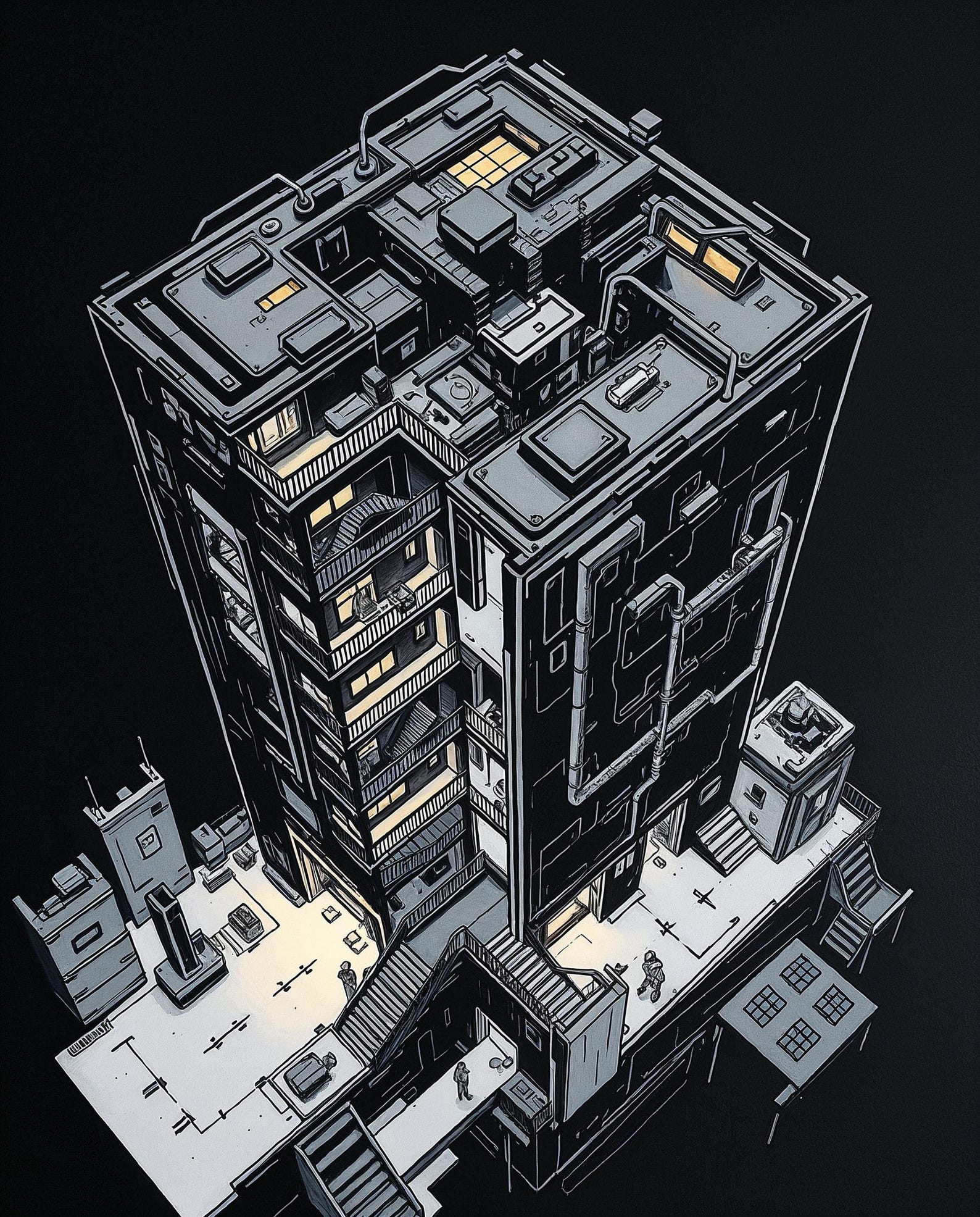 10 Battlemaps of Cyberpunk Rooftops. Starfinder, Cyberpunk 2020, RED ...
