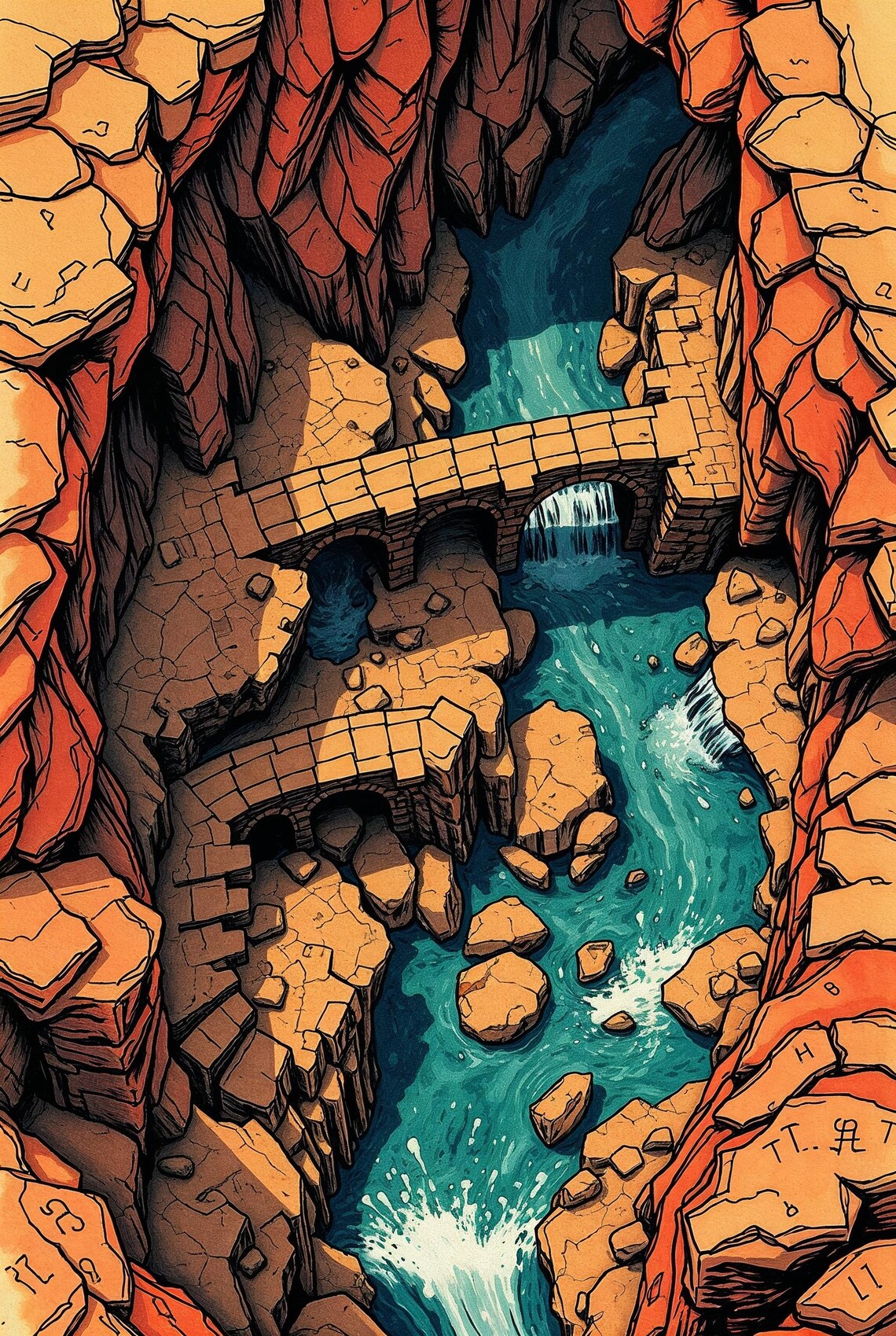 10 Battlemaps of Mountain Rivers in a Classic Pastel Style. Pathfinder ...