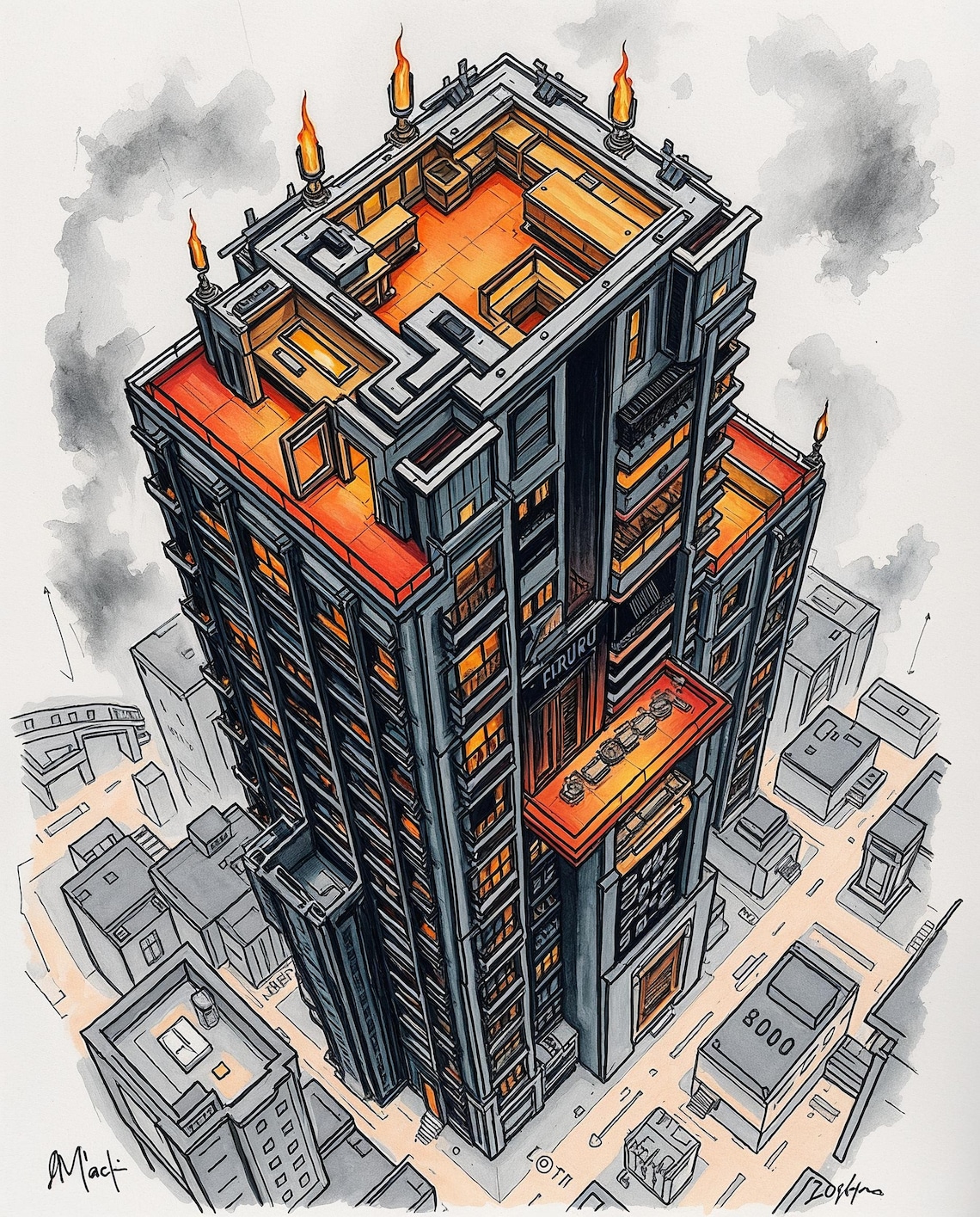 10 Battlemaps of Cyberpunk Rooftops. Starfinder, Cyberpunk 2020, RED ...