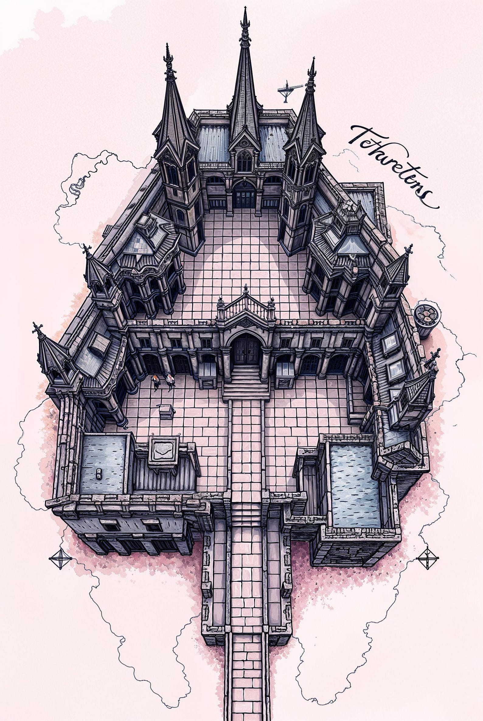 15 Battlemaps of Medieval Castles in a Classic Handdrawn Style ...