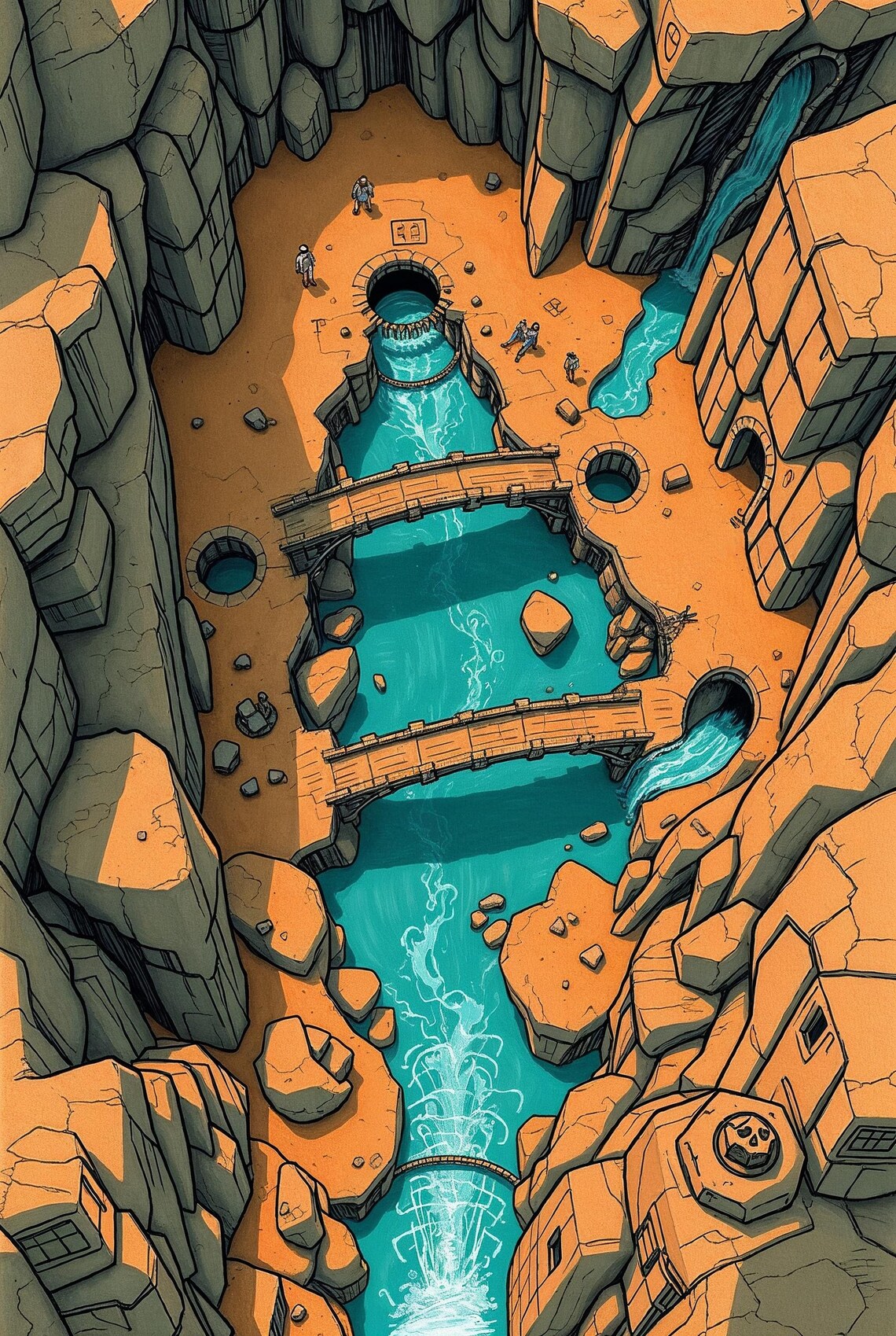 10 Battlemaps of Mountain Rivers in a Classic Pastel Style. Pathfinder ...