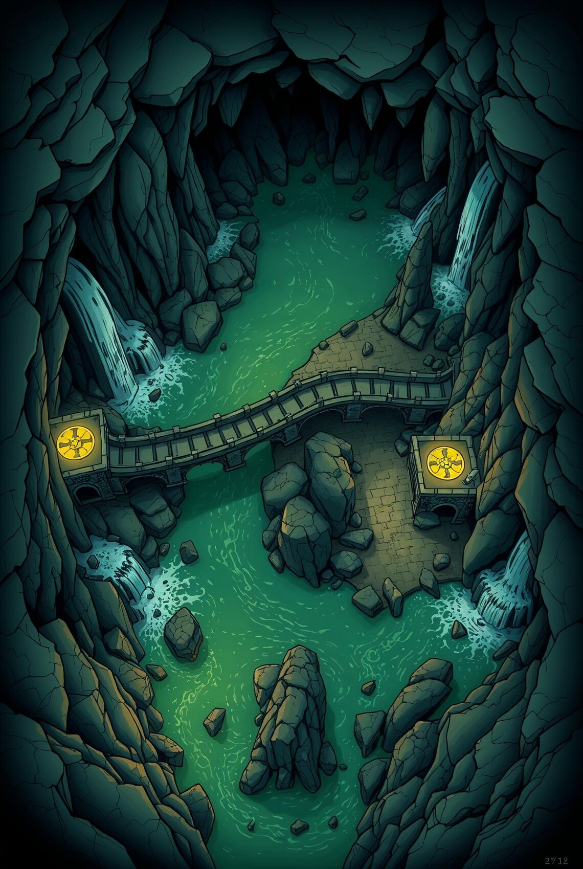 10 Battlemaps of Mountain Rivers in a Classic Pastel Style. Pathfinder ...