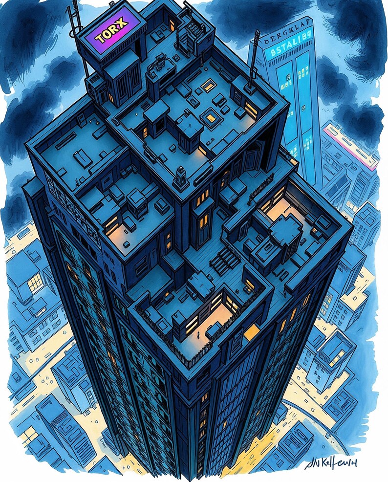 10 Battlemaps of Cyberpunk Rooftops. Starfinder, Cyberpunk 2020, RED ...